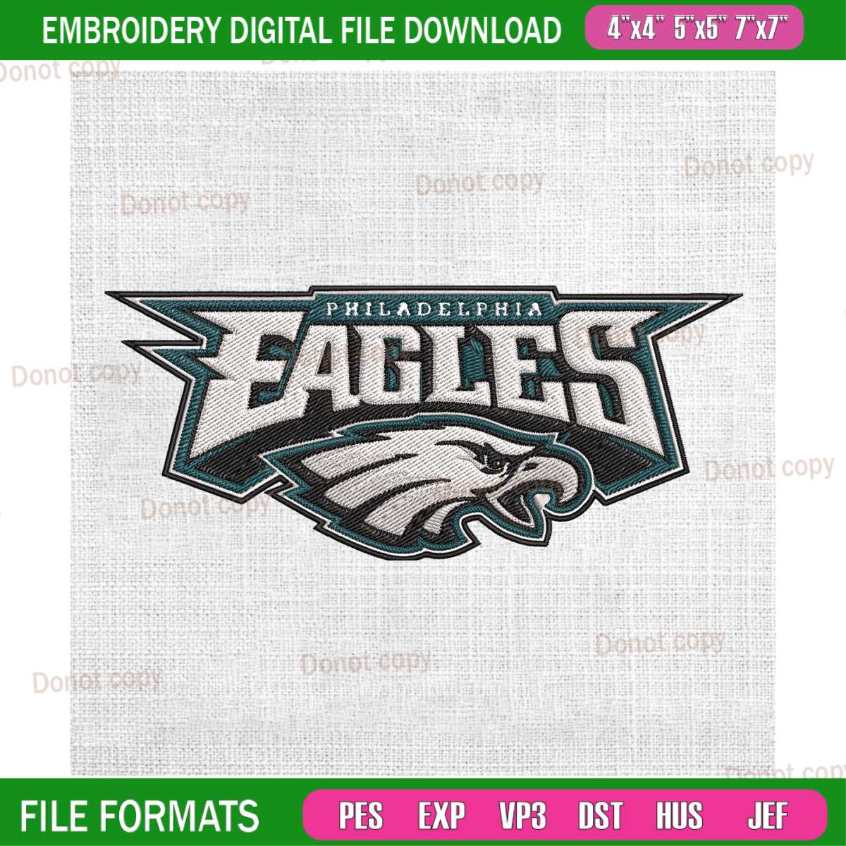 Philadelphia Eagles Team Logo Embroidery, NFL Logo Embroider | Inspire ...