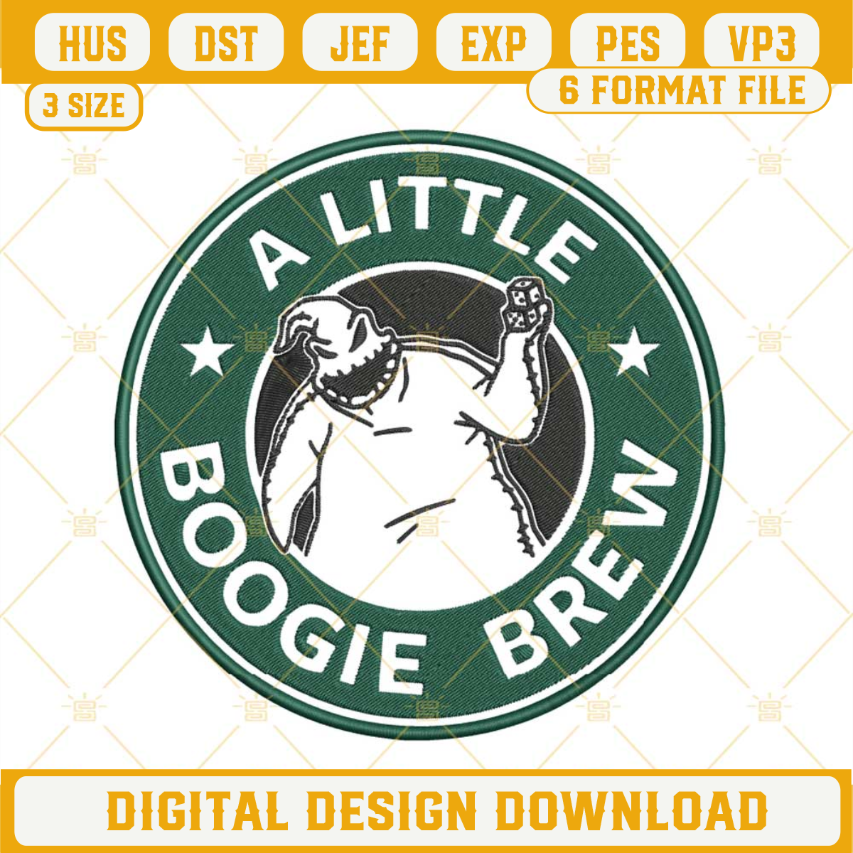 A Little Boogie Brew Starbucks Coffee Machine Embroidery Des | Inspire ...