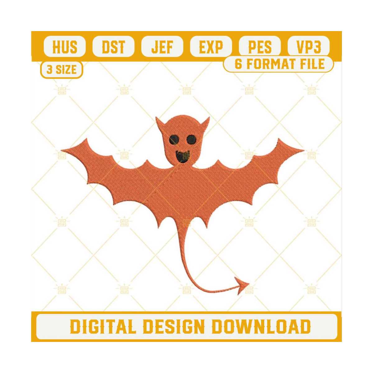 Bat Halloween Embroidery Design Files.jpg | Inspire Uplift