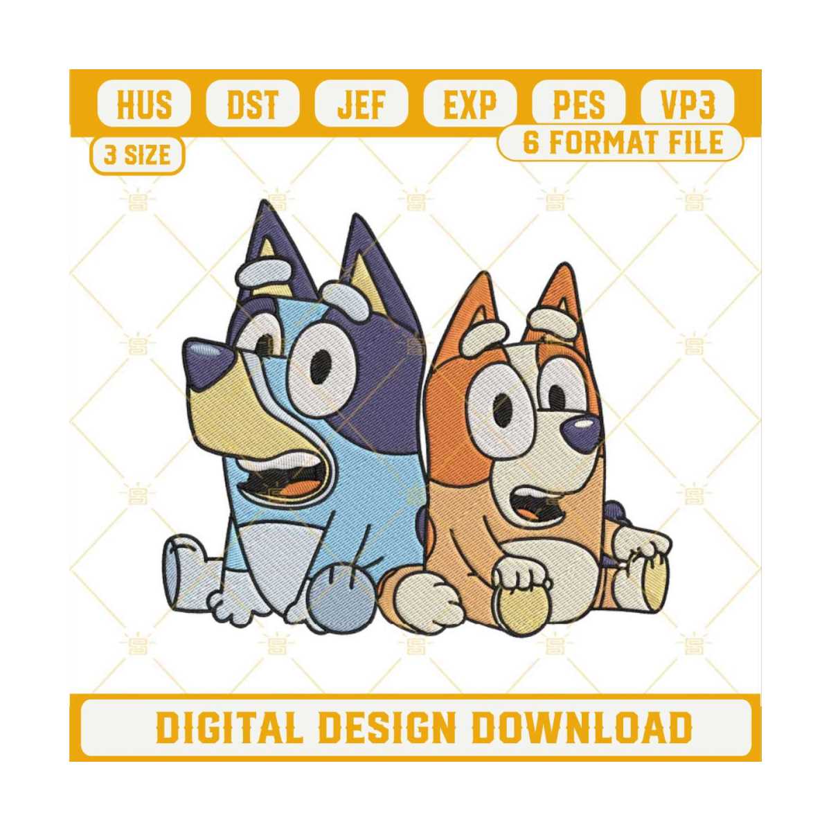 Bluey With Bingo Machine Embroidery Design, Bluey And Sister | Inspire ...