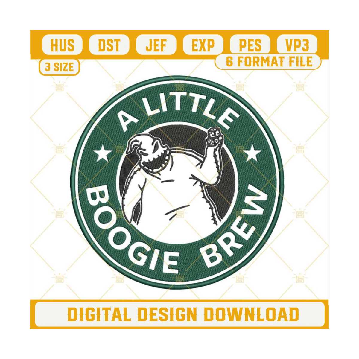 A Little Boogie Brew Starbucks Coffee Machine Embroidery Des | Inspire ...