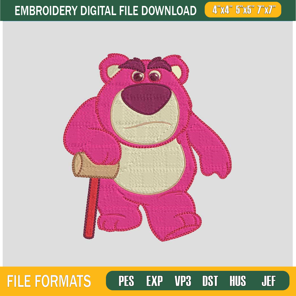 Pink Teddy Bear Embroidery Toy Story Embroidery Machine File | Inspire ...