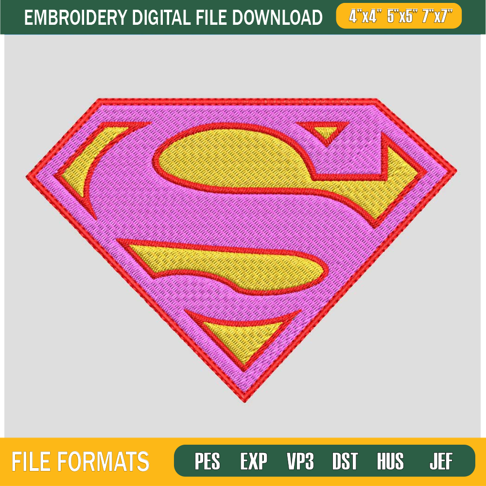 Supergirl Embroidery Design S Girl Embroidery Machine File | Inspire Uplift
