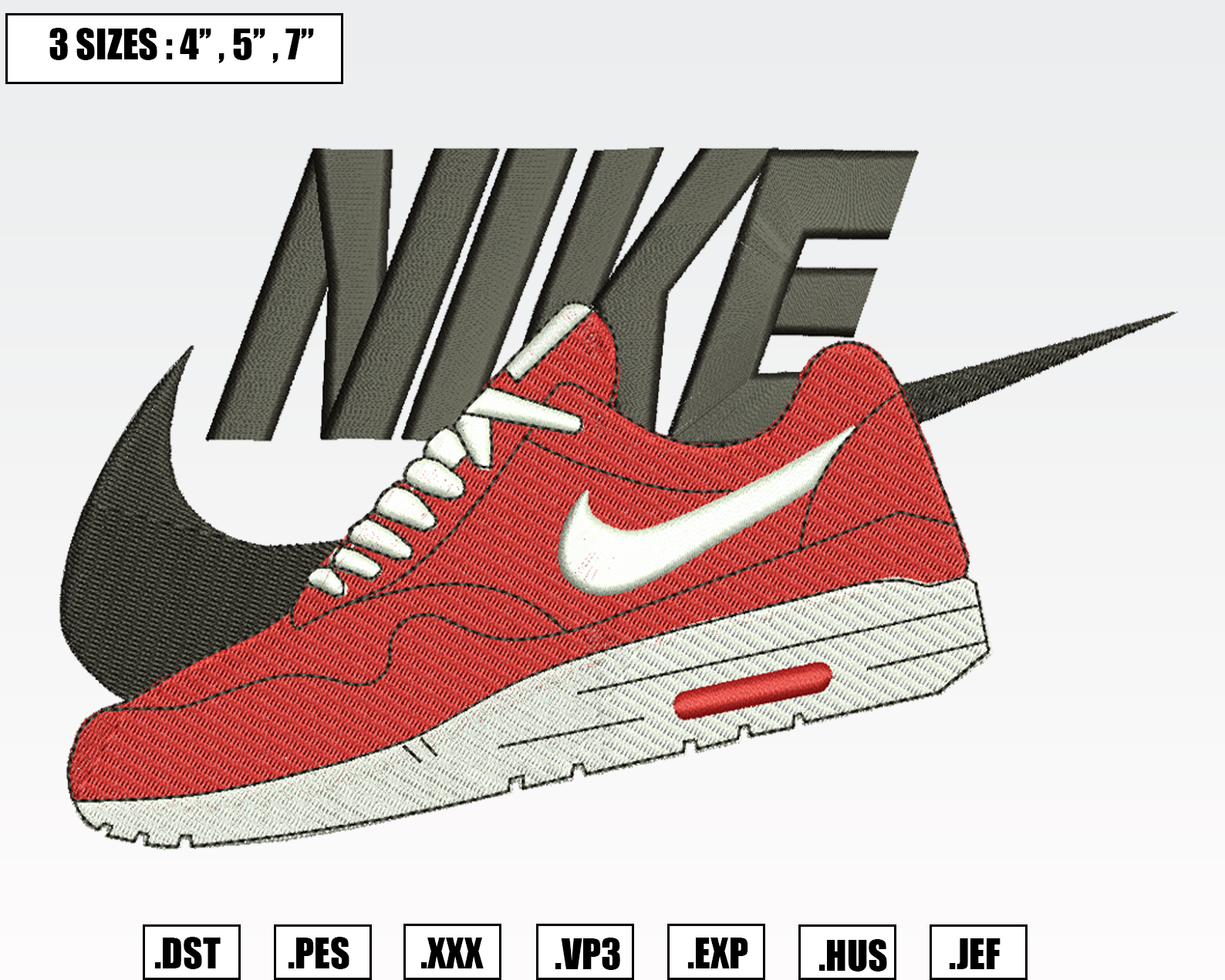 Nike Air Max Embroidery Designs, Machine Embroidery Files, N | Inspire ...