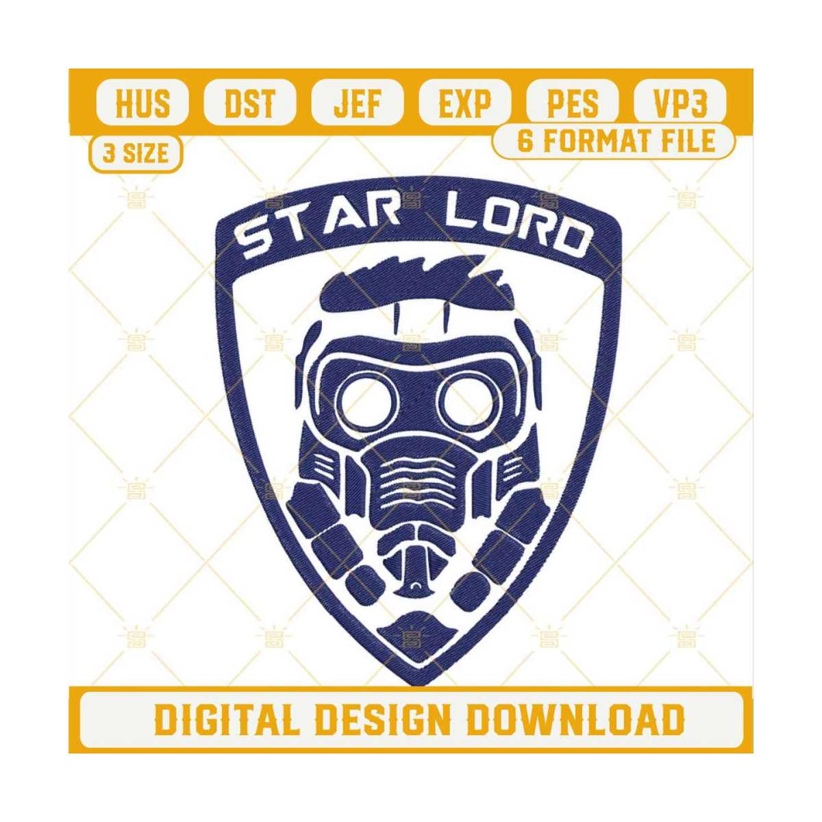 Star Lord Logo Embroidery Design, Guardians Of The Galaxy Em | Inspire ...