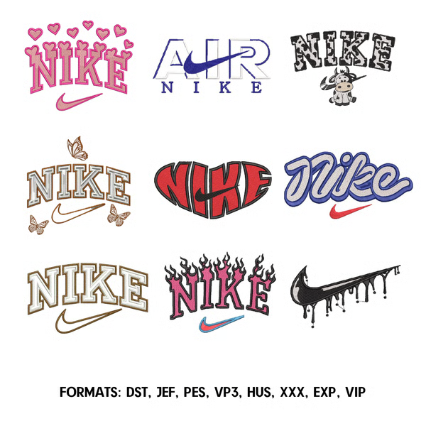 Nike embroidery design bundle file, Swoosh nike embroidery d | Inspire ...