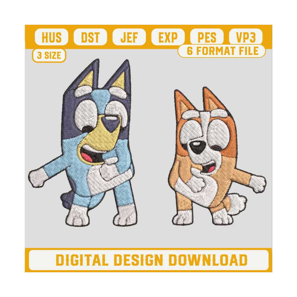 Bluey Heeler And Bingo Heeler Embroidery Designs, Bingo Heel | Inspire ...