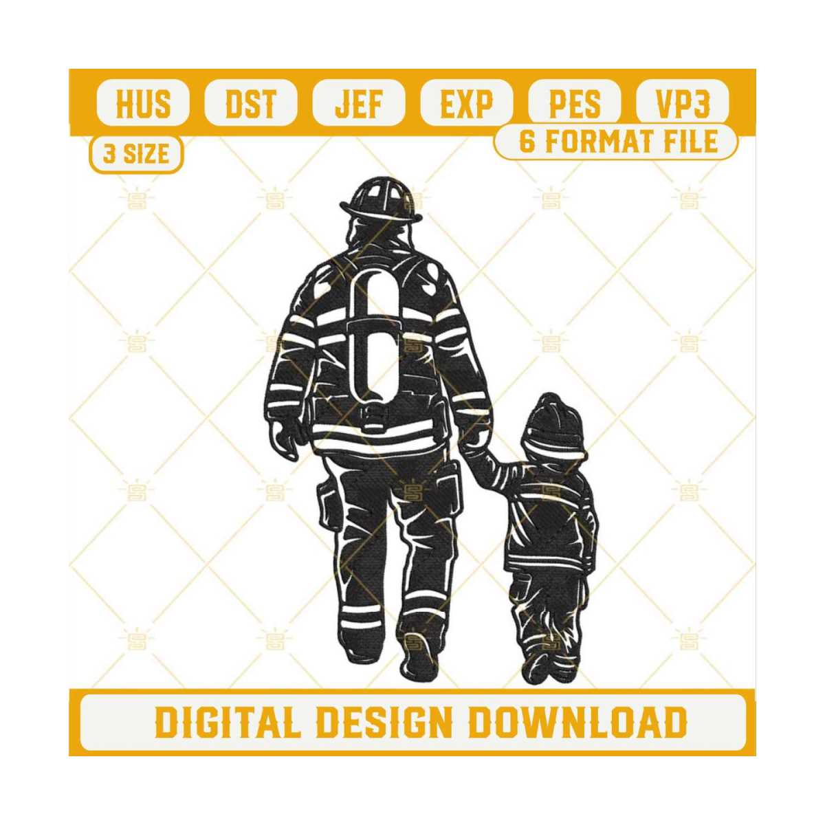 Firefighter Dad And Son Embroidery Designs, Fathers Day Fire | Inspire ...