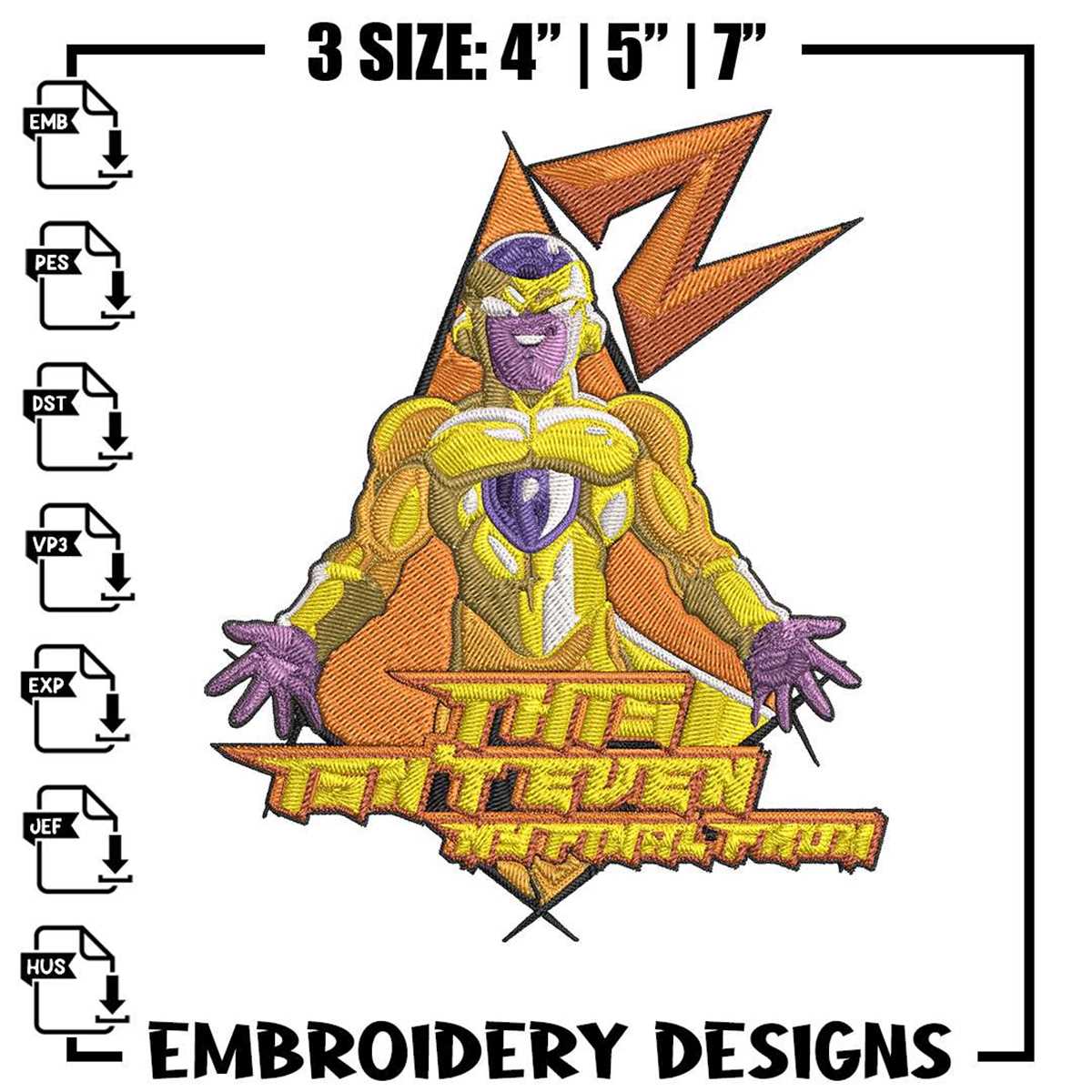 Golden Frieza Embroidery Design, Dragonball Embroidery,Embro | Inspire ...