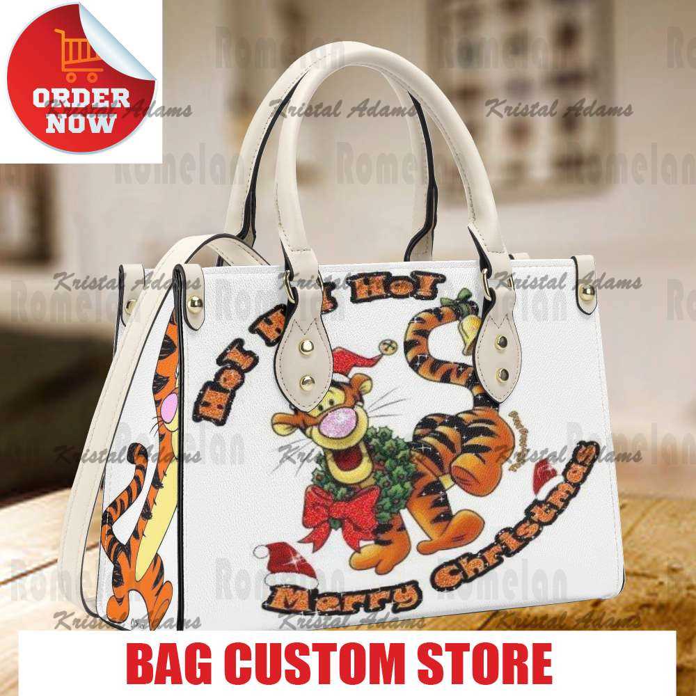 Custom Tigger Christmas Leather Handbag, Tigger Woman Purse, | Inspire ...