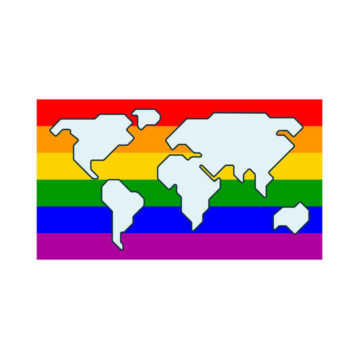 Pride World Map Lgbt Design Svg, Lgbt Svg, Rainbow Svg, Prid | Inspire ...