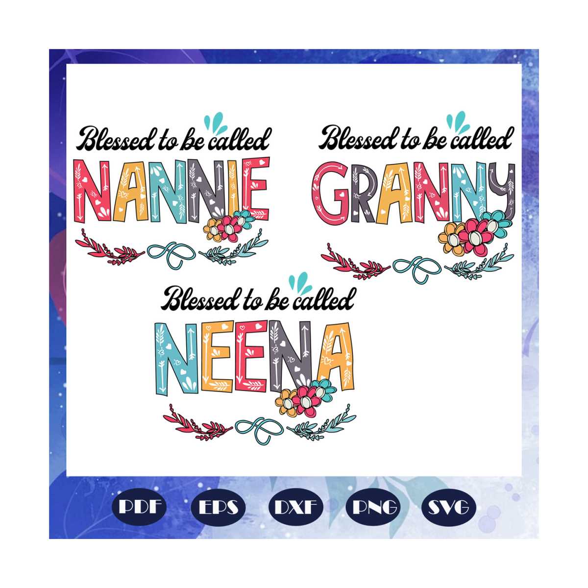 Mother Bundle Svg, Nannie Svg, Granny Svg, Neena Svg, Nana S | Inspire ...