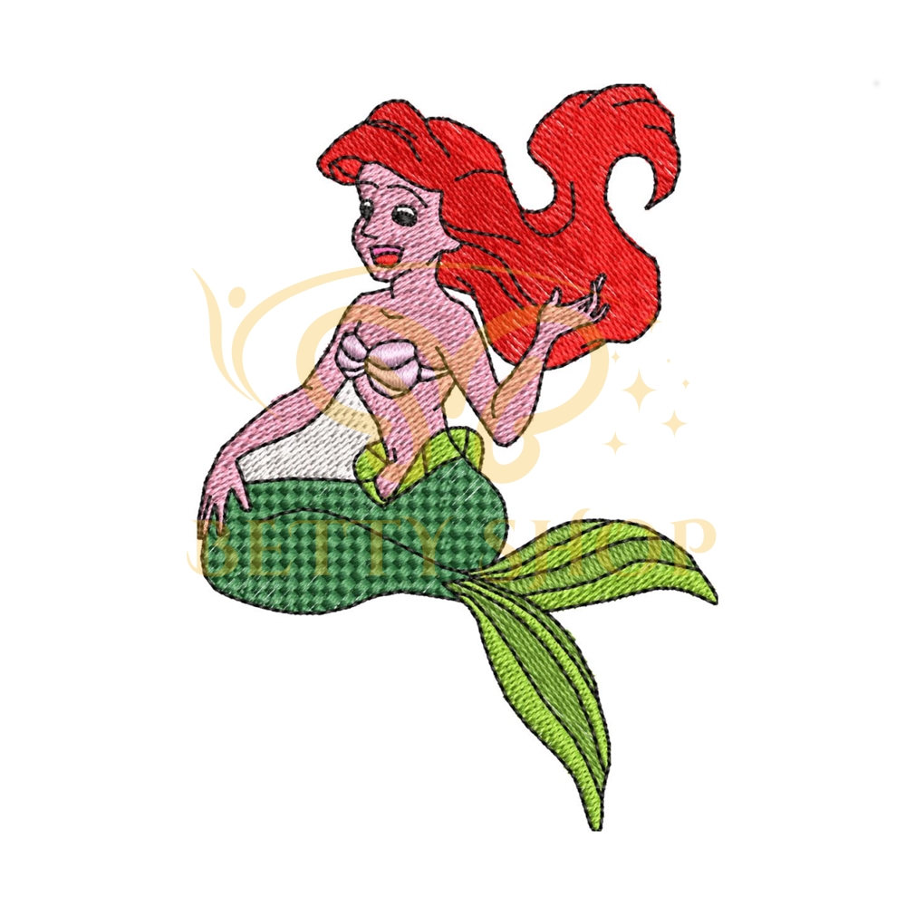 Little Mermaid Ariel Embroidery | Inspire Uplift