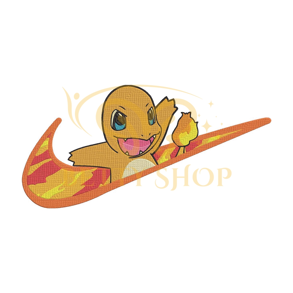 Nike x Charmander embroidery design, Pokemon embroidery,Nike | Inspire ...