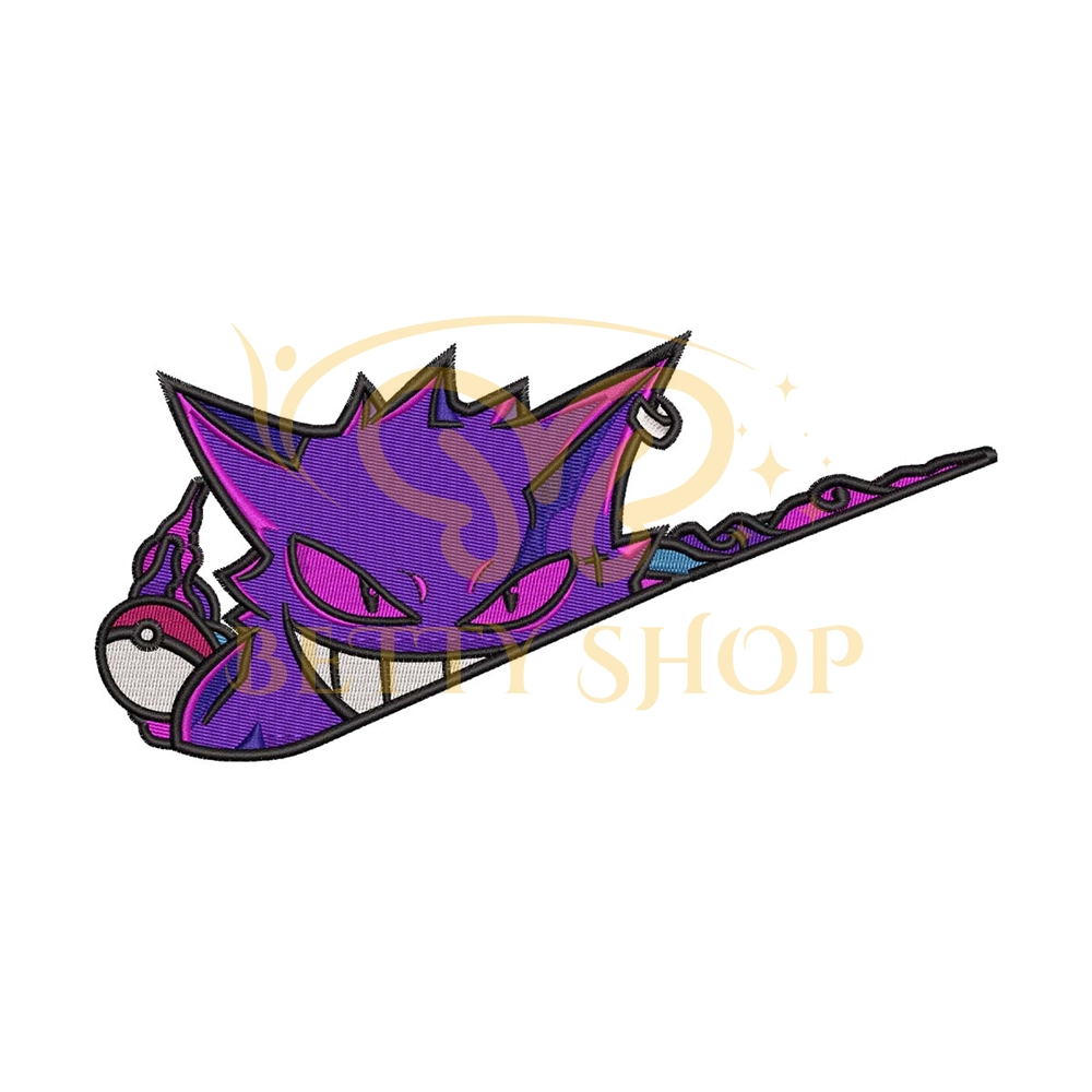 Gengar Pokemon Nike Embroidery File Png | Inspire Uplift