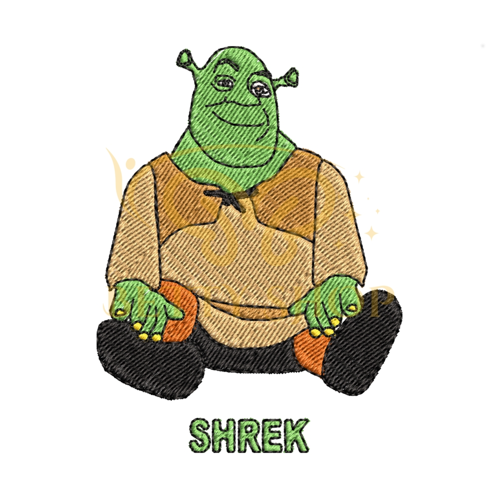 Sitting Shrek Machine Embroidery Png | Inspire Uplift
