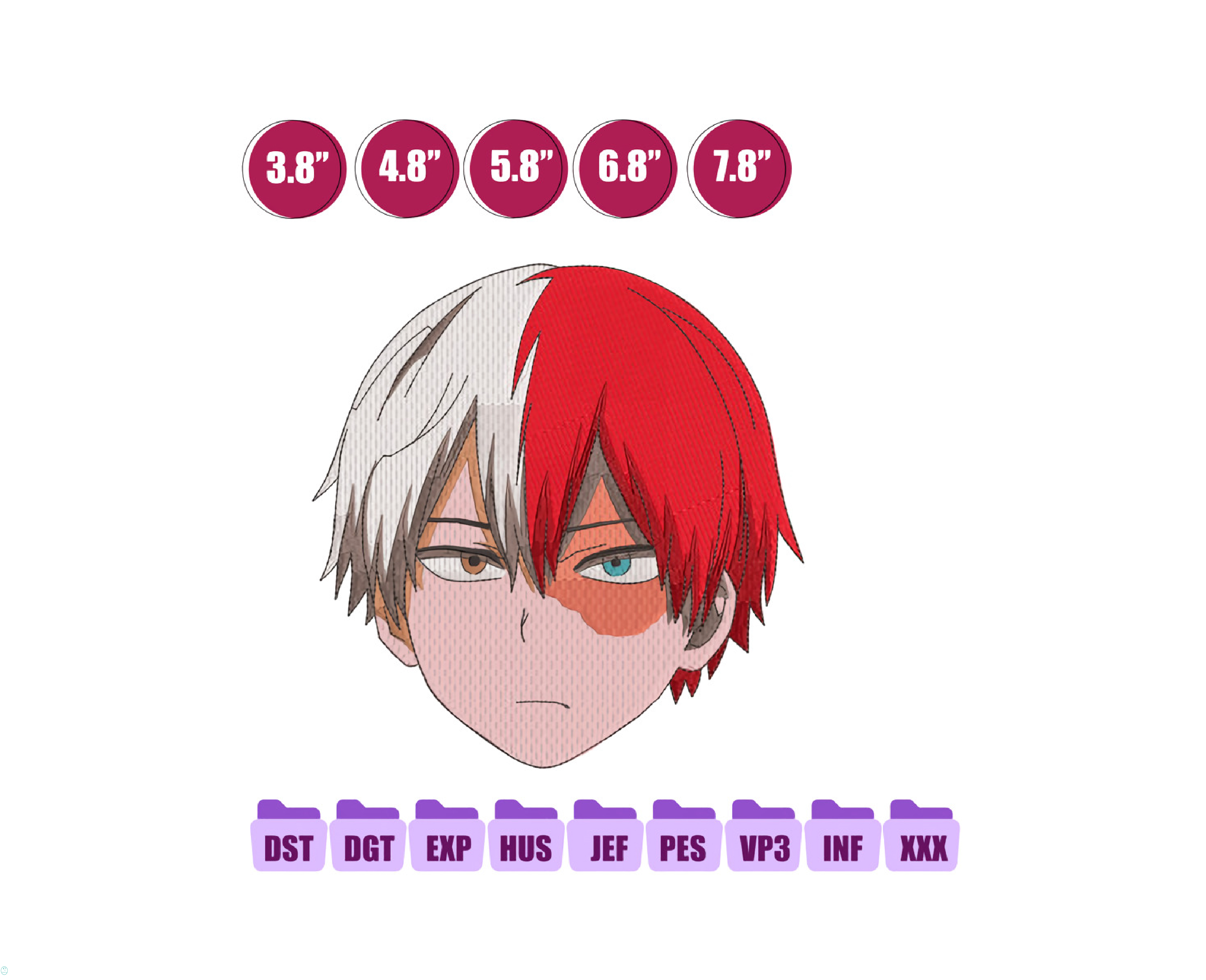 Shoto Anime Embroidery Design, Anime Embroidery Designs 75 | Inspire Uplift