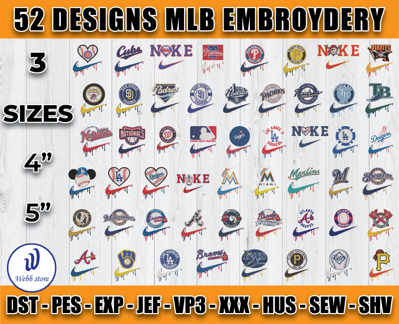Bundle 52 Design MLB embroidery, embroidery file, embroidery | Inspire ...