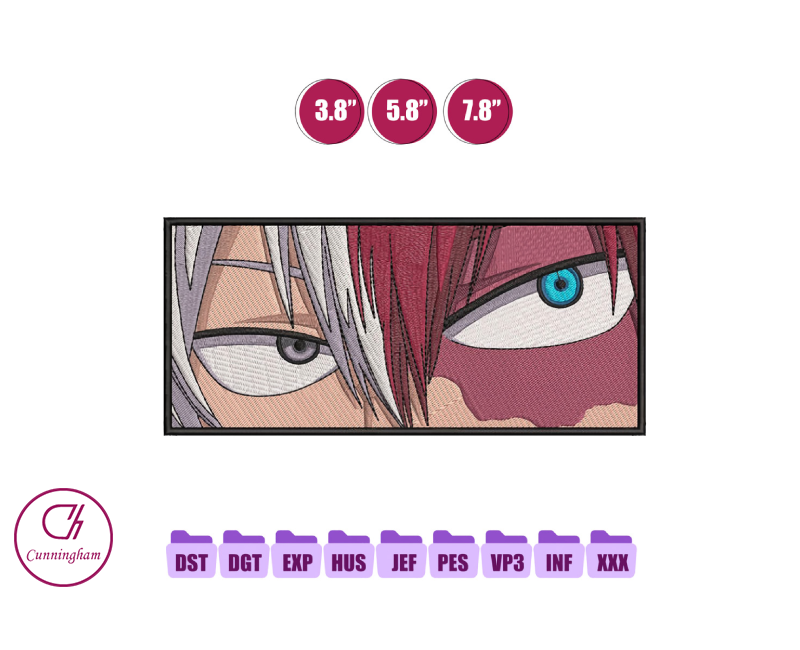 Shoto Eyes Anime Embroidery Design, Anime Embroidery Designs | Inspire ...