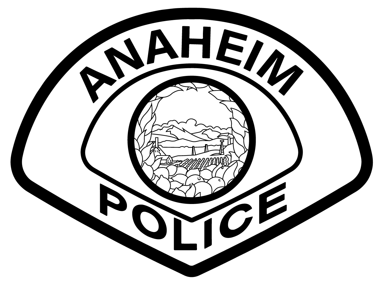 ANAHEIM POLICE PATCH Blank,outline vector,SVG Badge, DXF, CN | Inspire ...