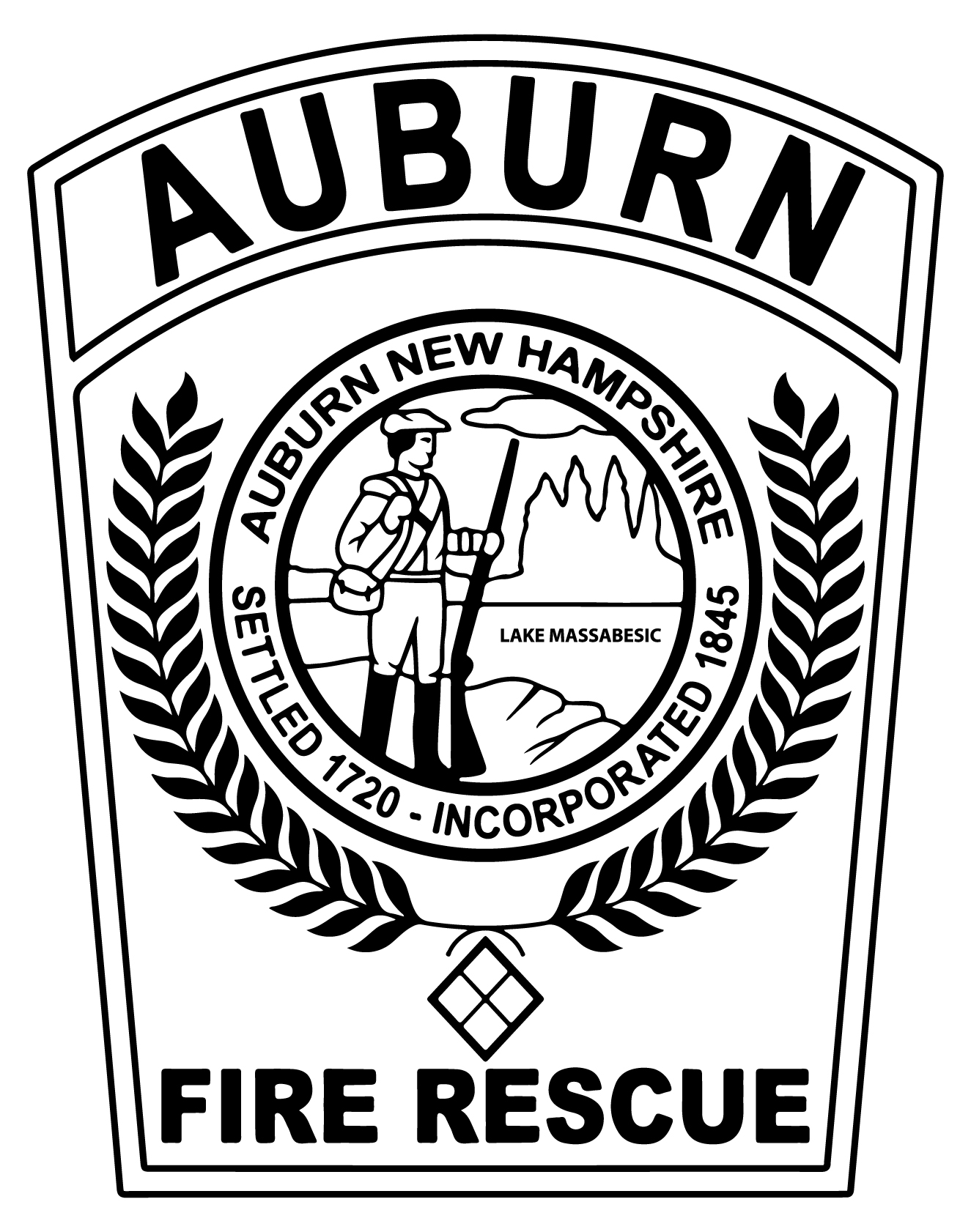Auburn NH Fire Blank, outlin vector,SVG Badge, DXF, CNC Rout | Inspire ...