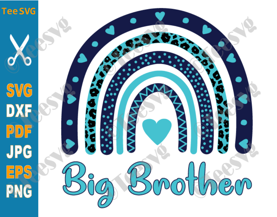 Big Brother SVG Boho Leopard Rainbow Big Bro SVG PNG Boy Cri | Inspire ...