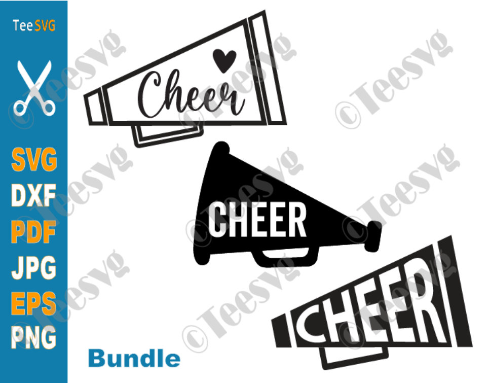 Cheer Megaphone SVG Bundle Pom Pom SVG Cut Cheerleader Cheer | Inspire Uplift