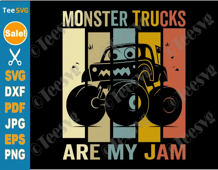 Monster Trucks Are My Jam SVG PNG Toddler Boy Girl Kids Mons | Inspire ...