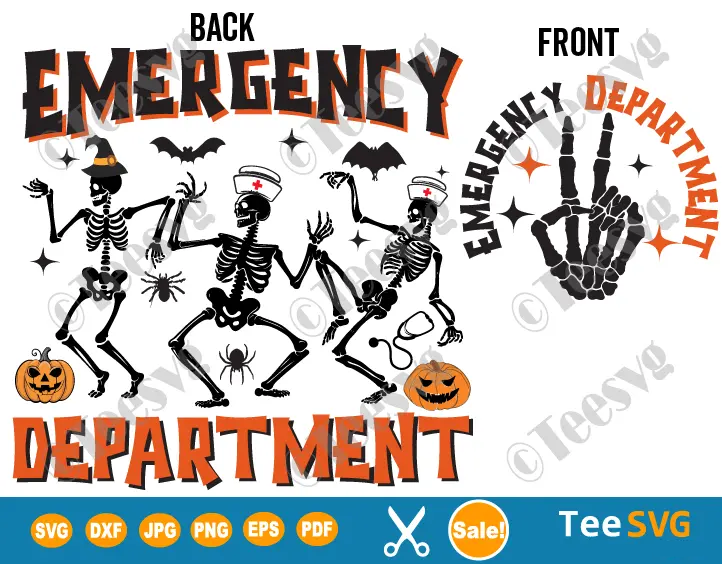 Halloween Emergency Department SVG PNG - 2 Designs Font Back | Inspire ...