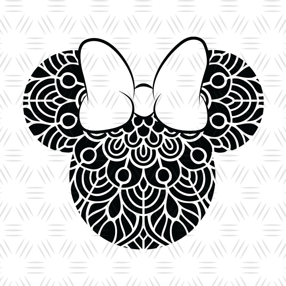 Minnie Mouse Head Mandala Pattern SVG | Inspire Uplift