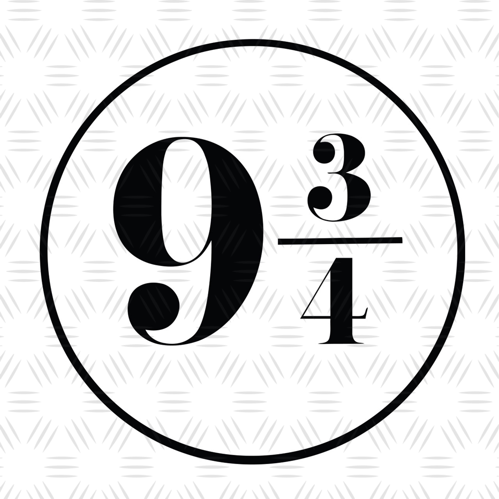 Harry Potter Shop Number Sign 9 3/4 Logo SVG Vector Files | Inspire Uplift