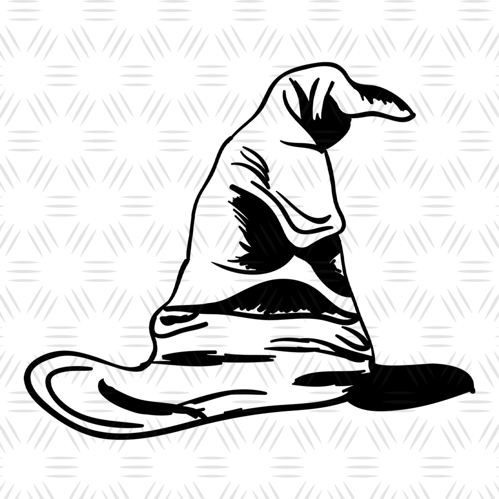 Harry Potter Black White Sorting Witch Hat SVG PNG Cut Files | Inspire ...