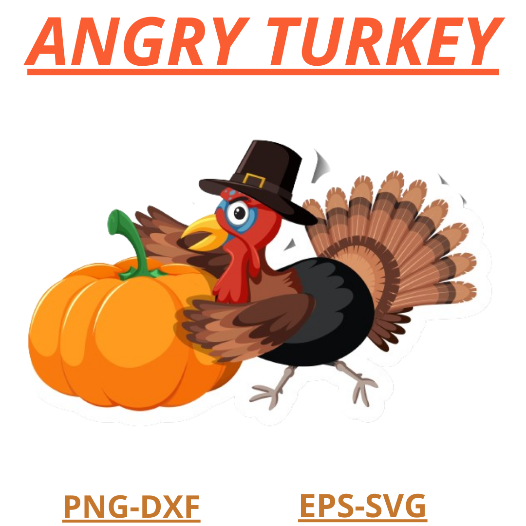 ANGRY TURKEY : DIGITAL SVG / PNG / DXF / EPS | Inspire Uplift