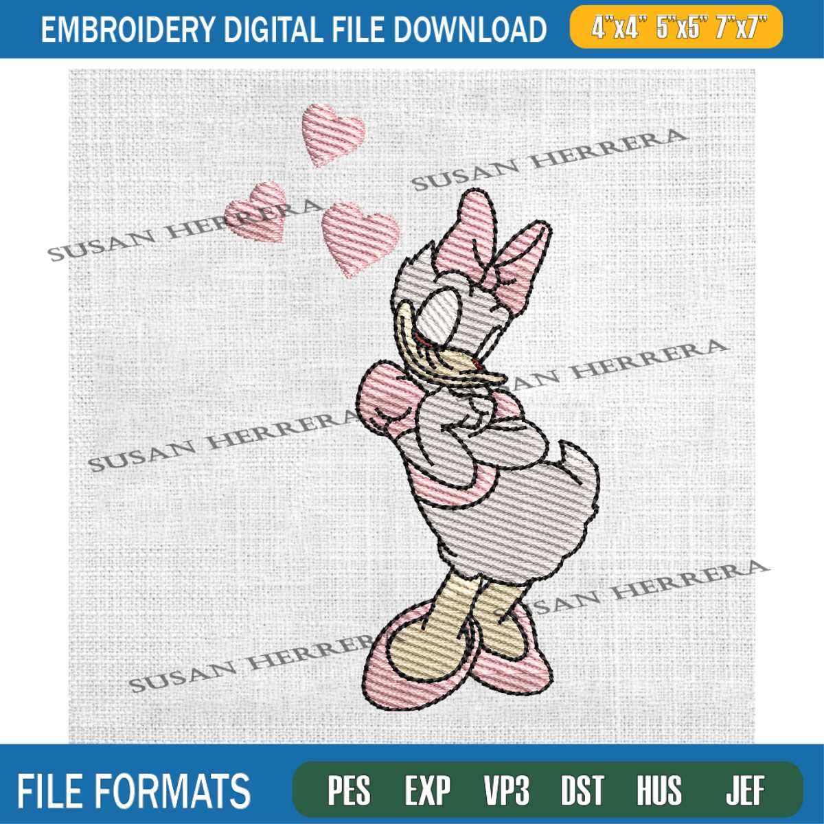 Disney Cute Girl Love Daisy Duck Design Embroidery | Inspire Uplift