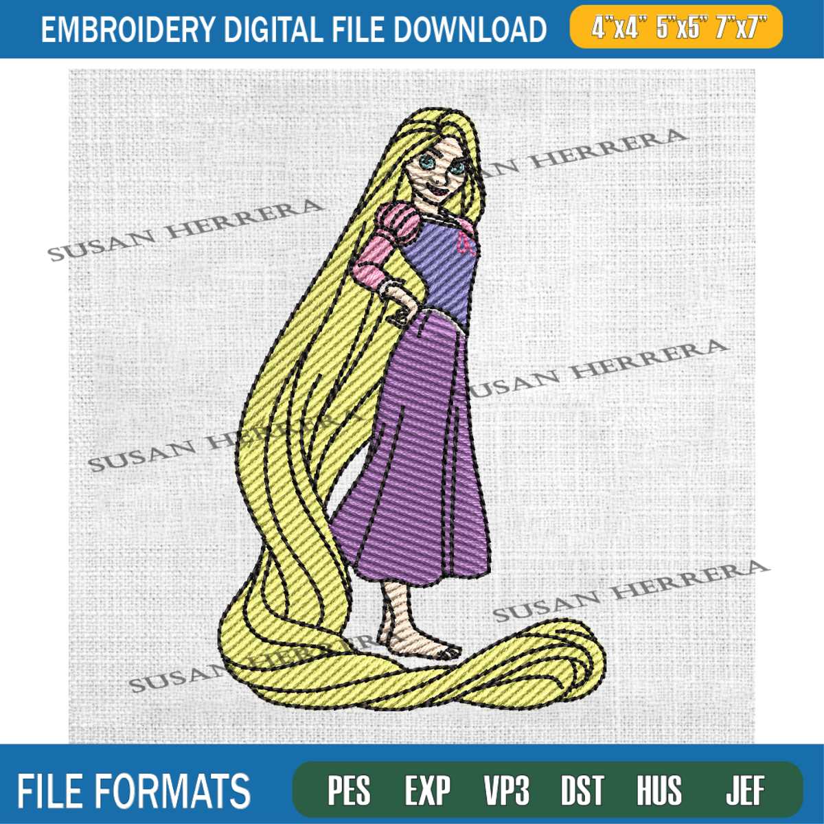 Tangled Princess Rapunzel Disney Couple Matching Embroidery | Inspire ...