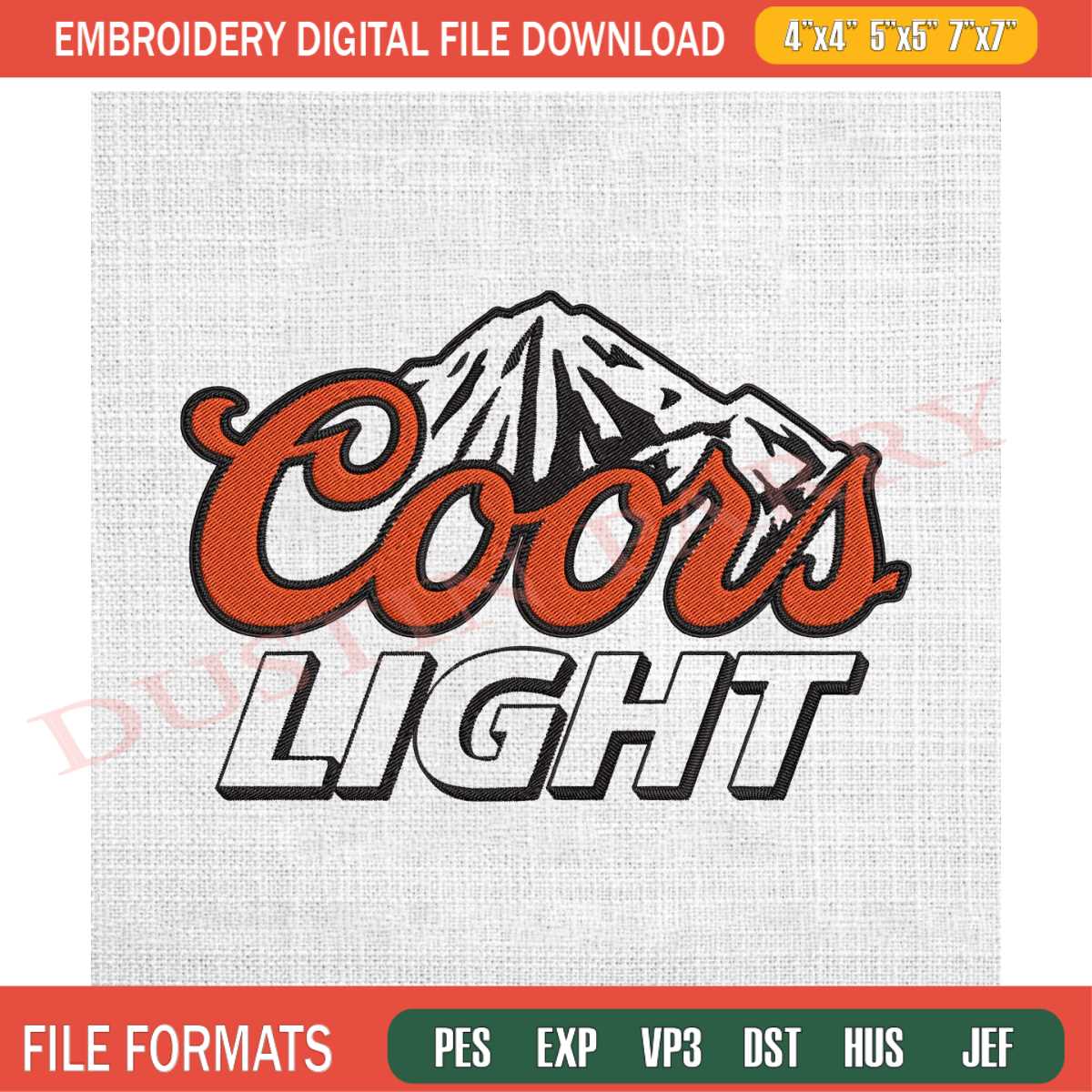 Coors Light Beer Logo Embroidery Design File | Inspire Uplift