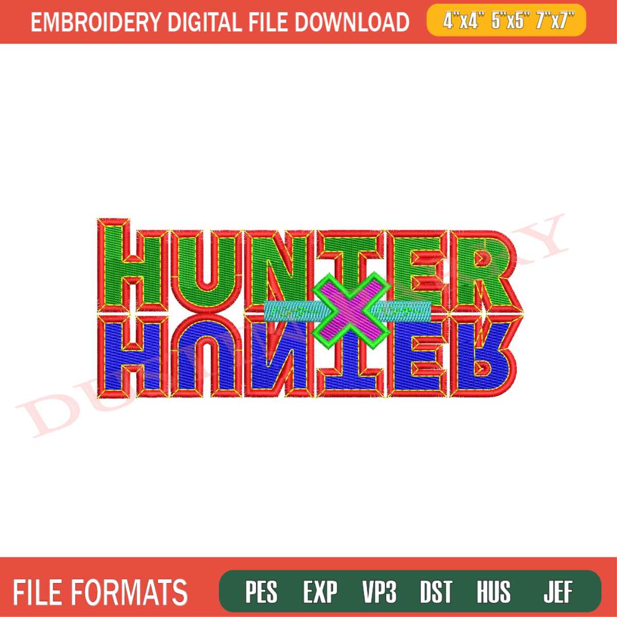 Hunter x Hunter Logo Embroidery Design png - Inspire Uplift