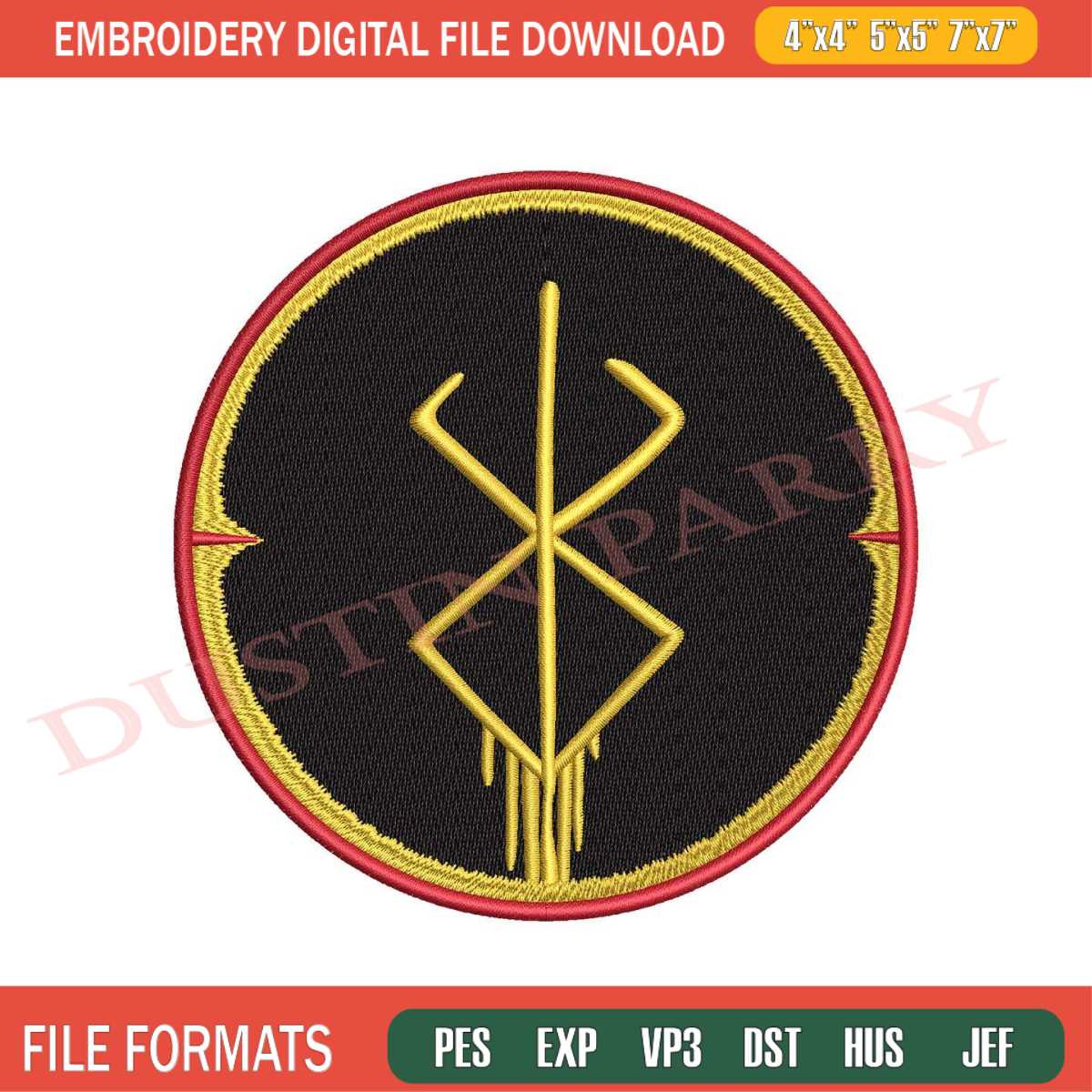 Berserker Norse Rune Logo Embroidery Design | Inspire Uplift