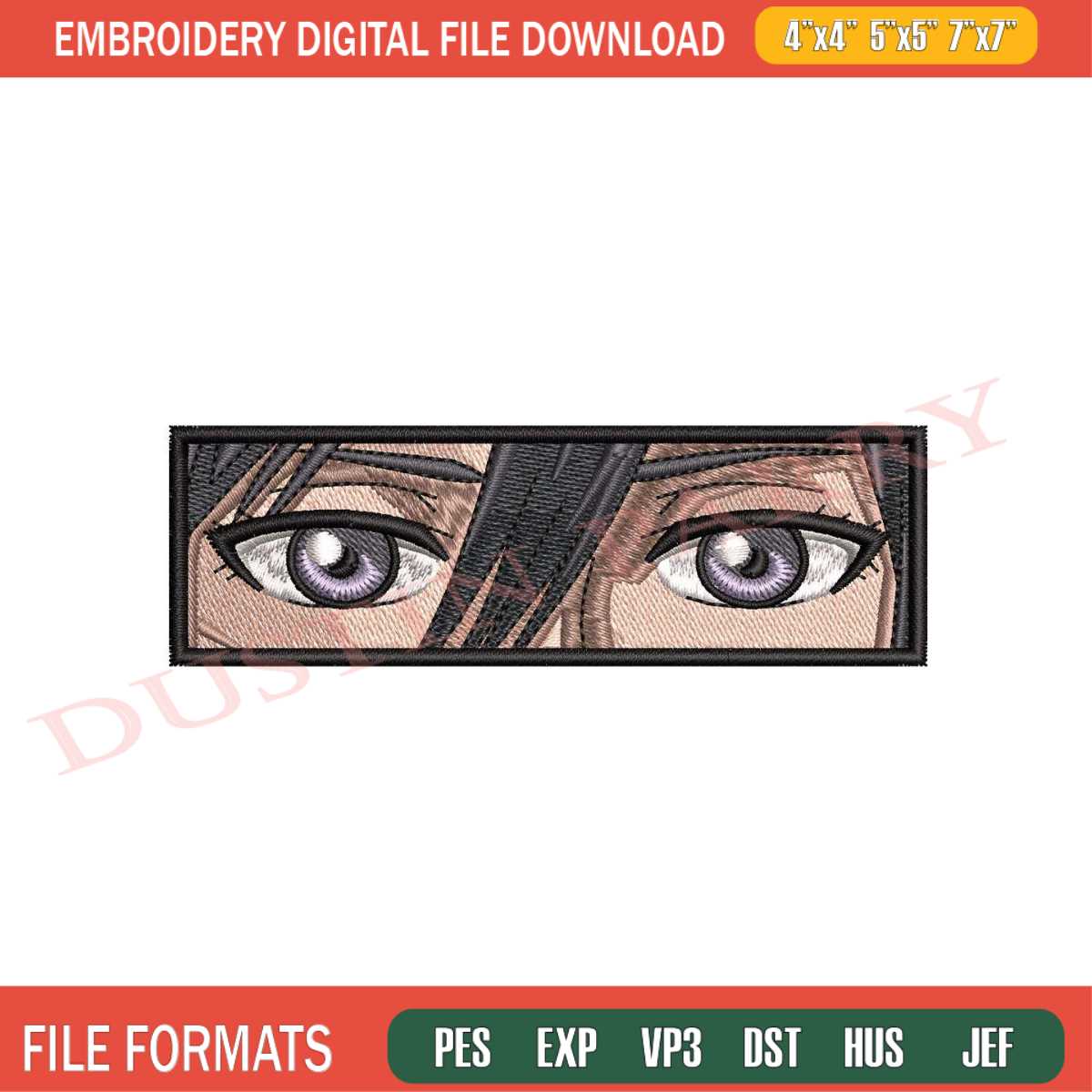 Mikasa Ackerman Eyes Embroidery Design png | Inspire Uplift