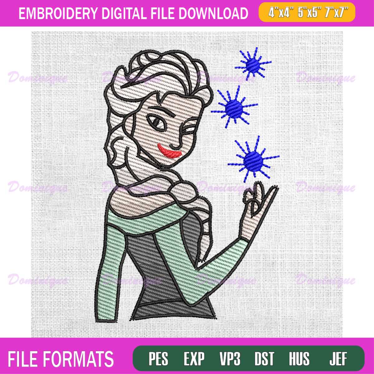 Frozen Princess Elsa Couple Matching Embroidery | Inspire Uplift