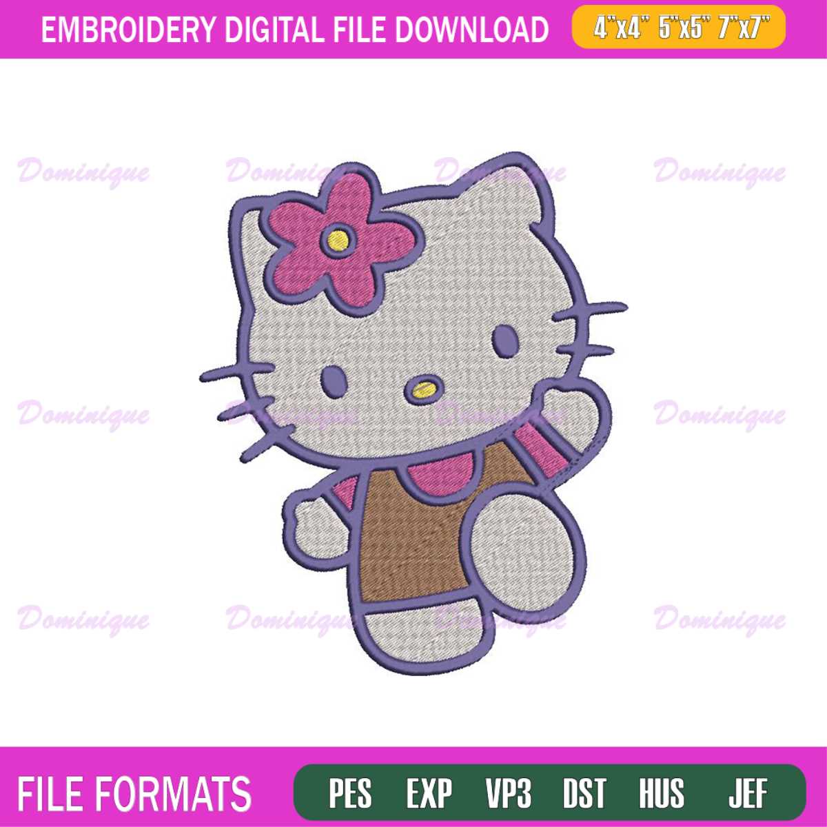 Hello kitty embroidery design, Kitty embroidery, Embroidery | Inspire ...