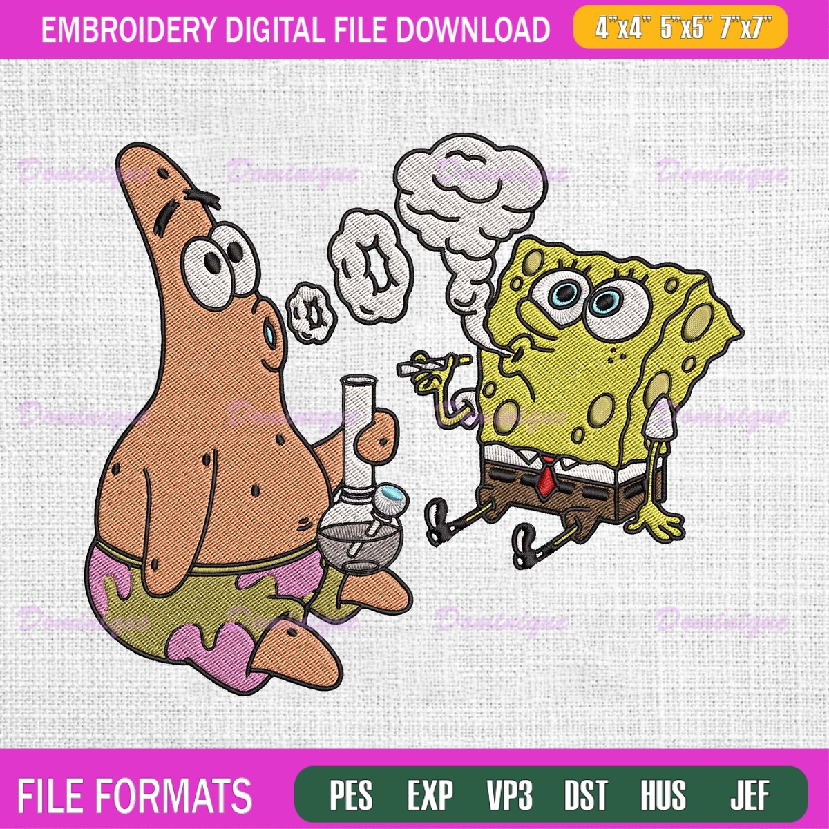 Spongebob smoke embroidery desig | Inspire Uplift