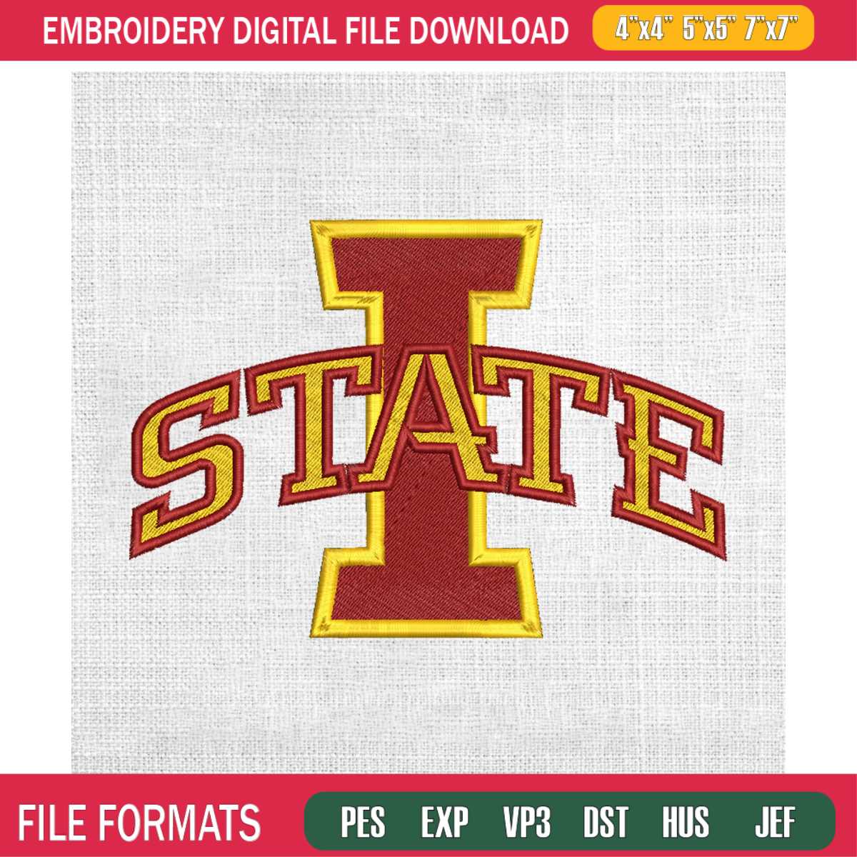 Iowa State Cyclones NCAA Logo Embroidery Design | Inspire Uplift