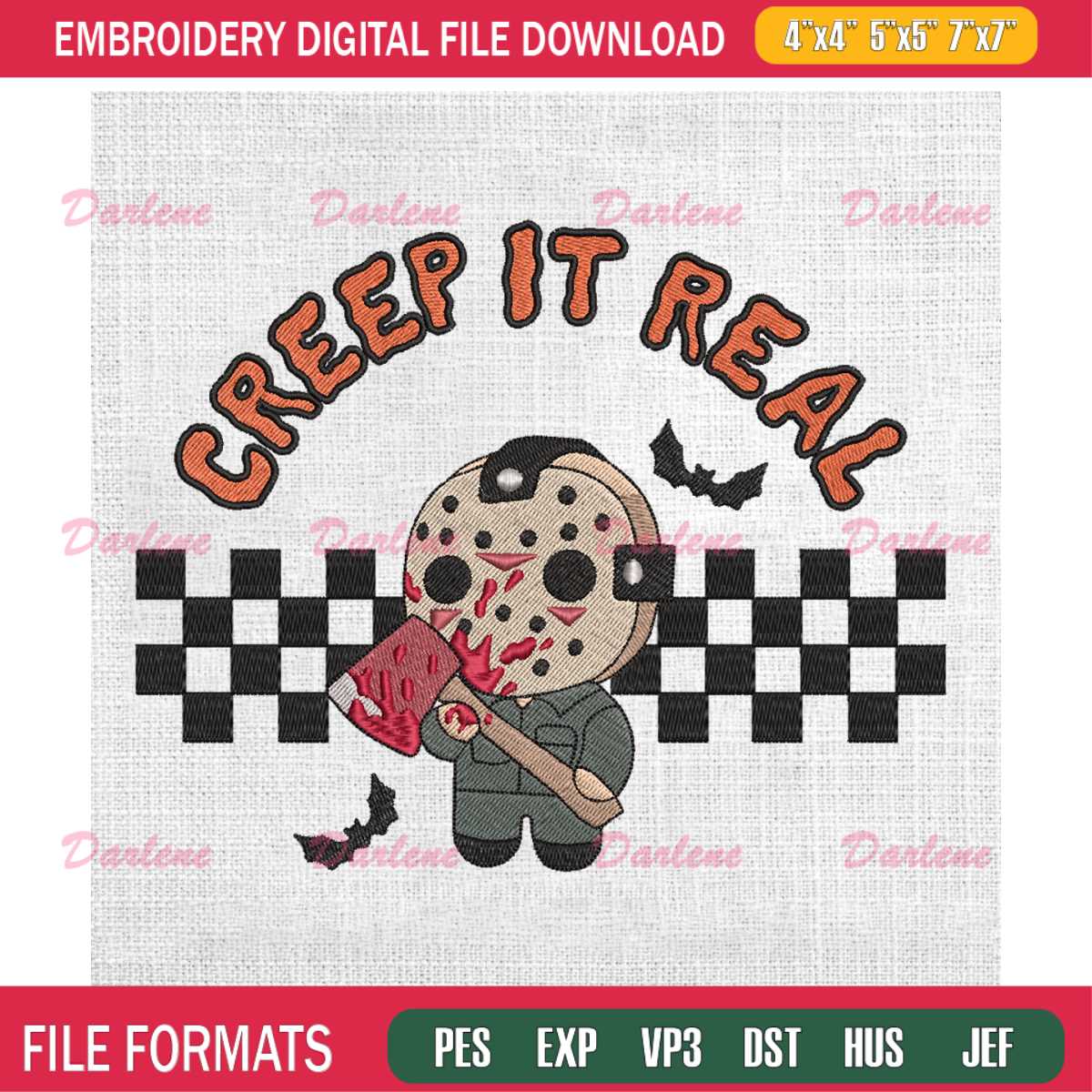 Creep It Real Chibi Jason Voorhees Killer Halloween Embroide | Inspire ...