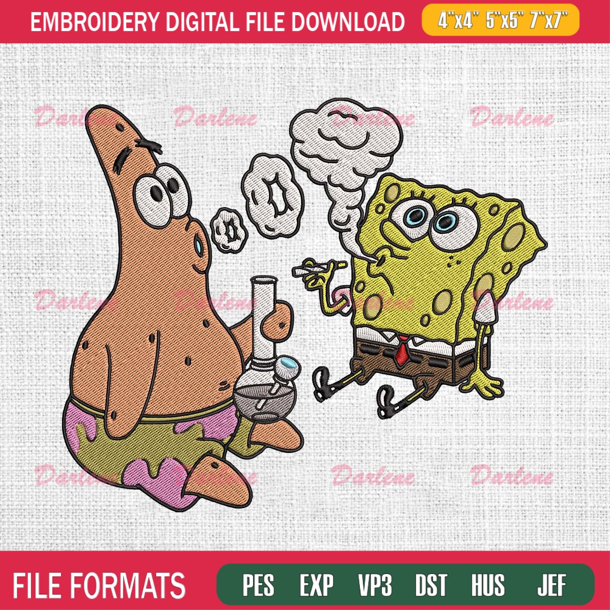 Spongebob smoke embroidery desig | Inspire Uplift