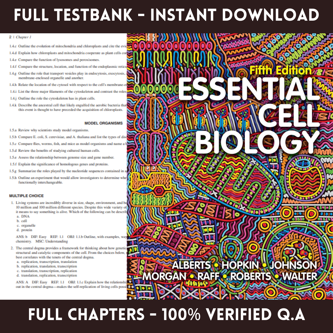 Latest 2023 Essential Cell Biology 5th Edition Alberts Hopki - Inspire ...