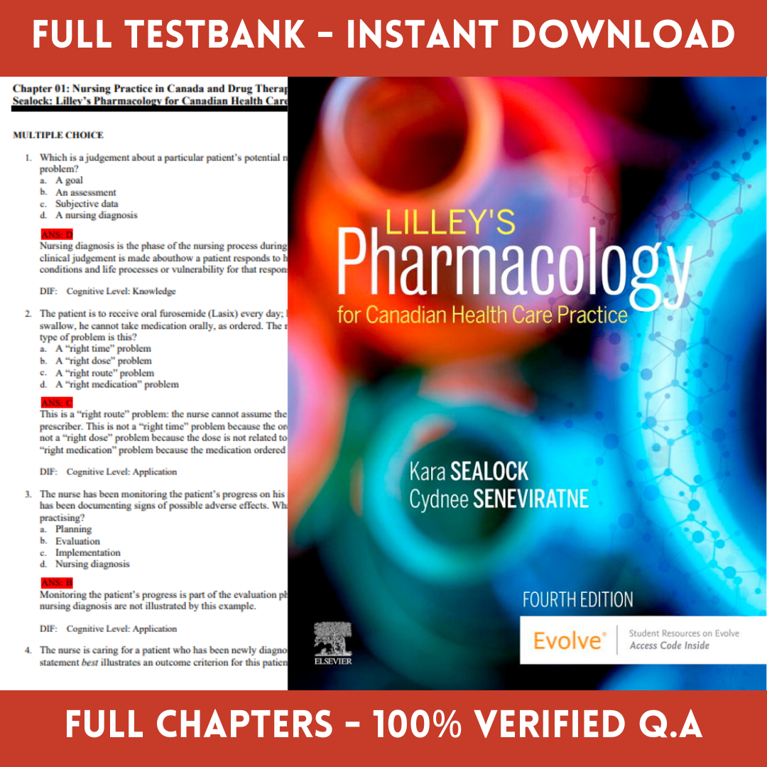 Test Bank For Lilley's Pharmacology for Canadian Health Care | Inspire ...