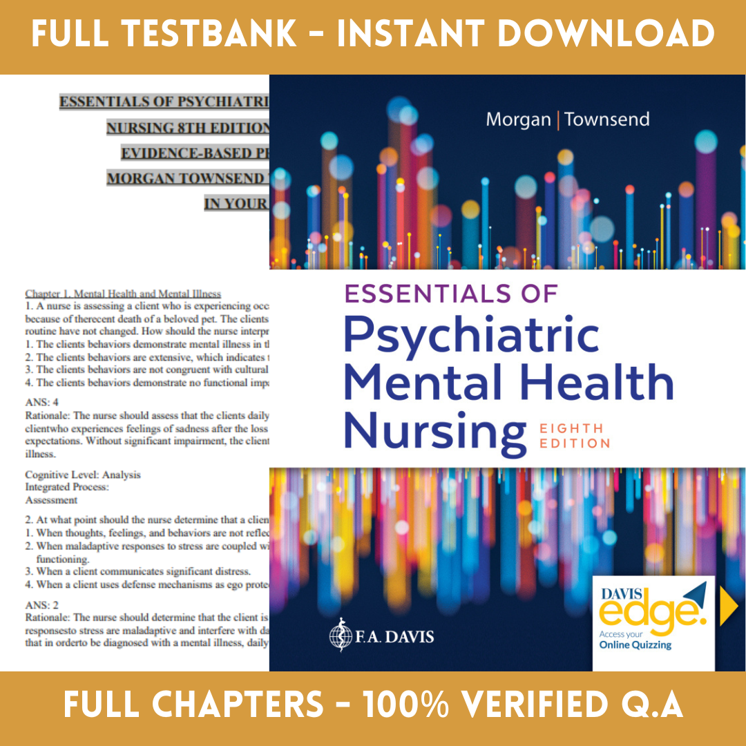 Test Bank For Davis Advantage for Essentials of Psychiatric - Inspire ...