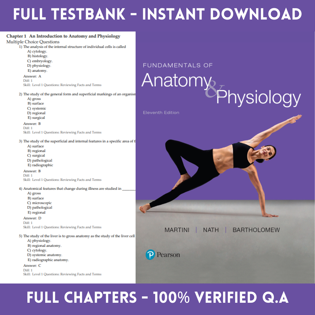 Test Bank For Fundamentals of Anatomy & Physiology, 11th edi | Inspire ...