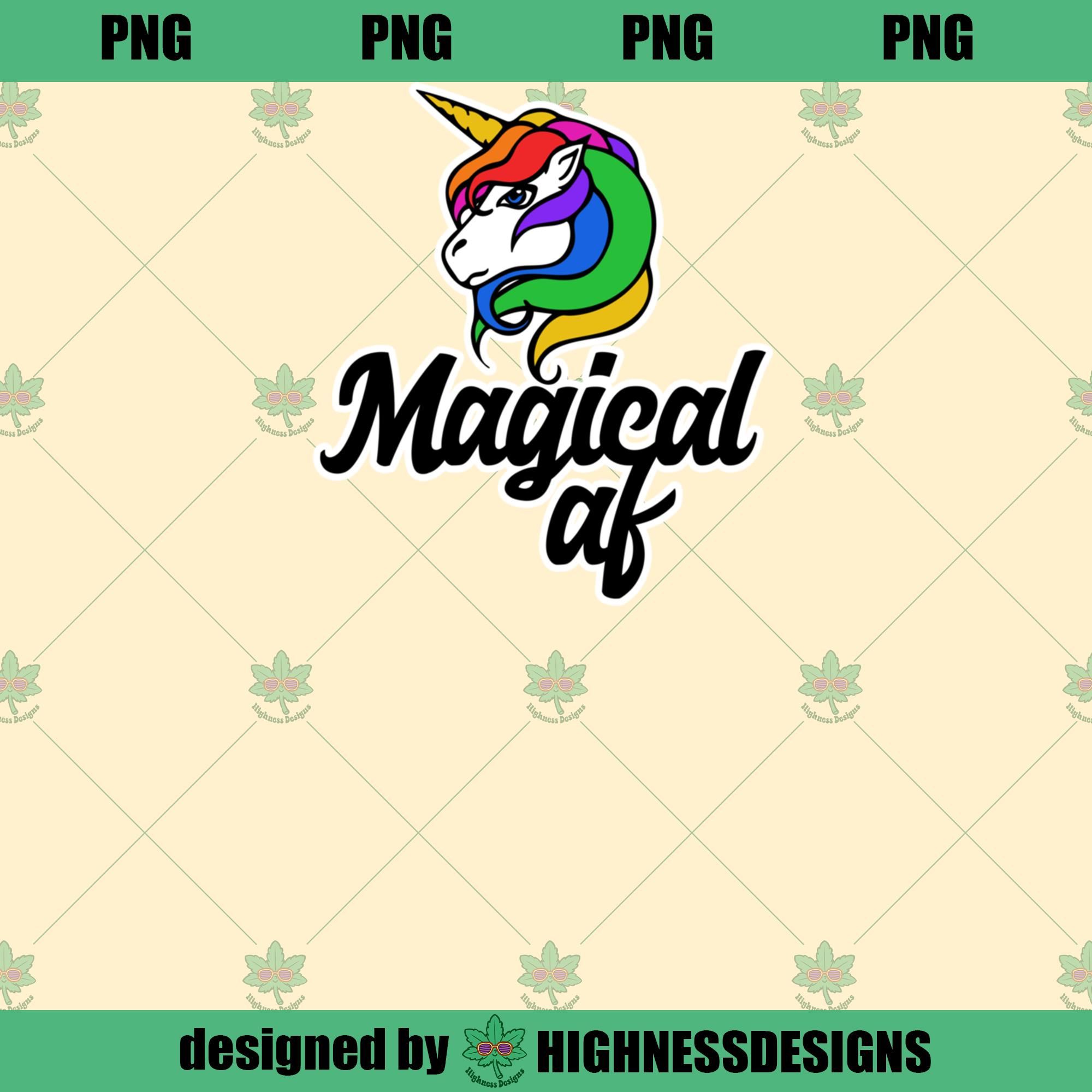Magical AF s magical unicorn art retro PNG Download - Inspire Uplift